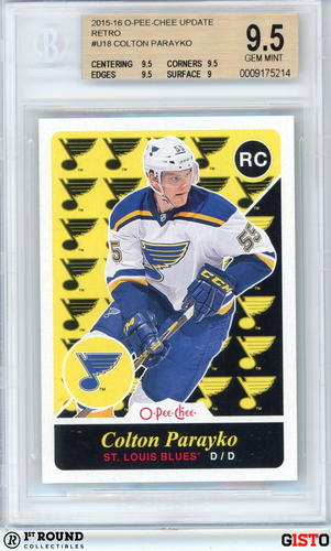 POP 1: Colton Parayko RC BGS 9.5: 2015-16 O-Pee-Chee Update Retro ...