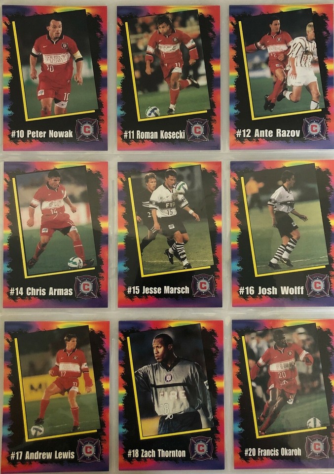Chicago Fire 1998 Soccer Cards Issued by Athletico; MLS *EXTREMELY RARE ...