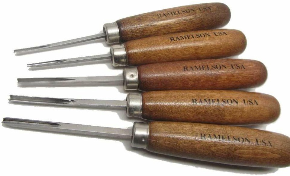 5pc Gunstock Gunsmith Woodcarving V & U set for Checkering and ...