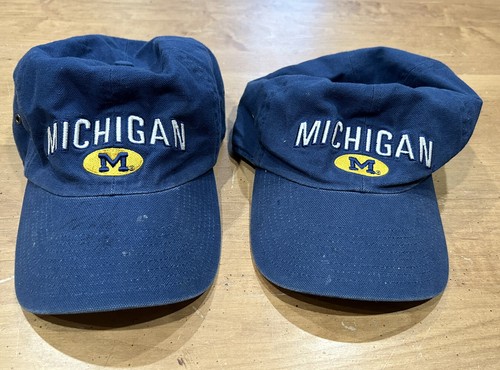 Michigan Wolverines Block M Hat Strap Back Big House Stadium Cap Lot 2 ...