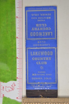 Vintage Matchbook Cover Lakewood Country Club Denver Golf 1950s ...
