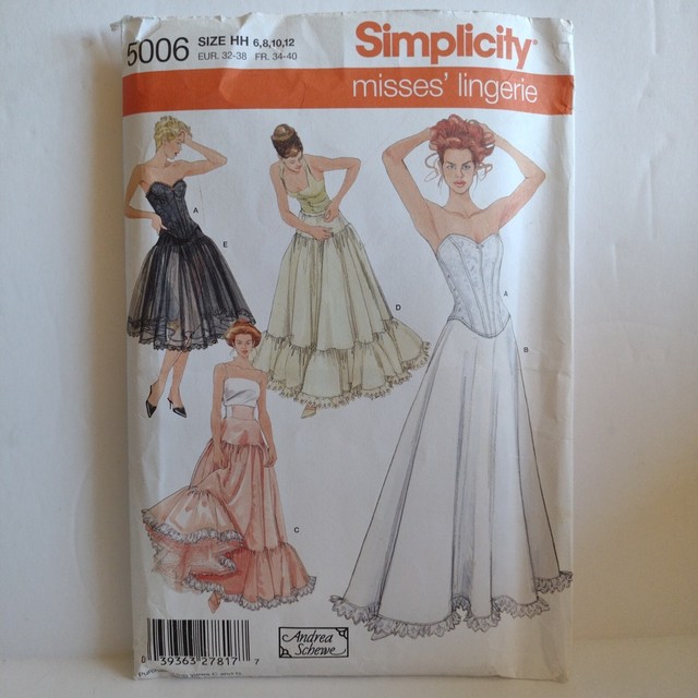 Simplicity 5006 Womens Lingerie Corset Petticoat Underskirt Pattern Sz ...