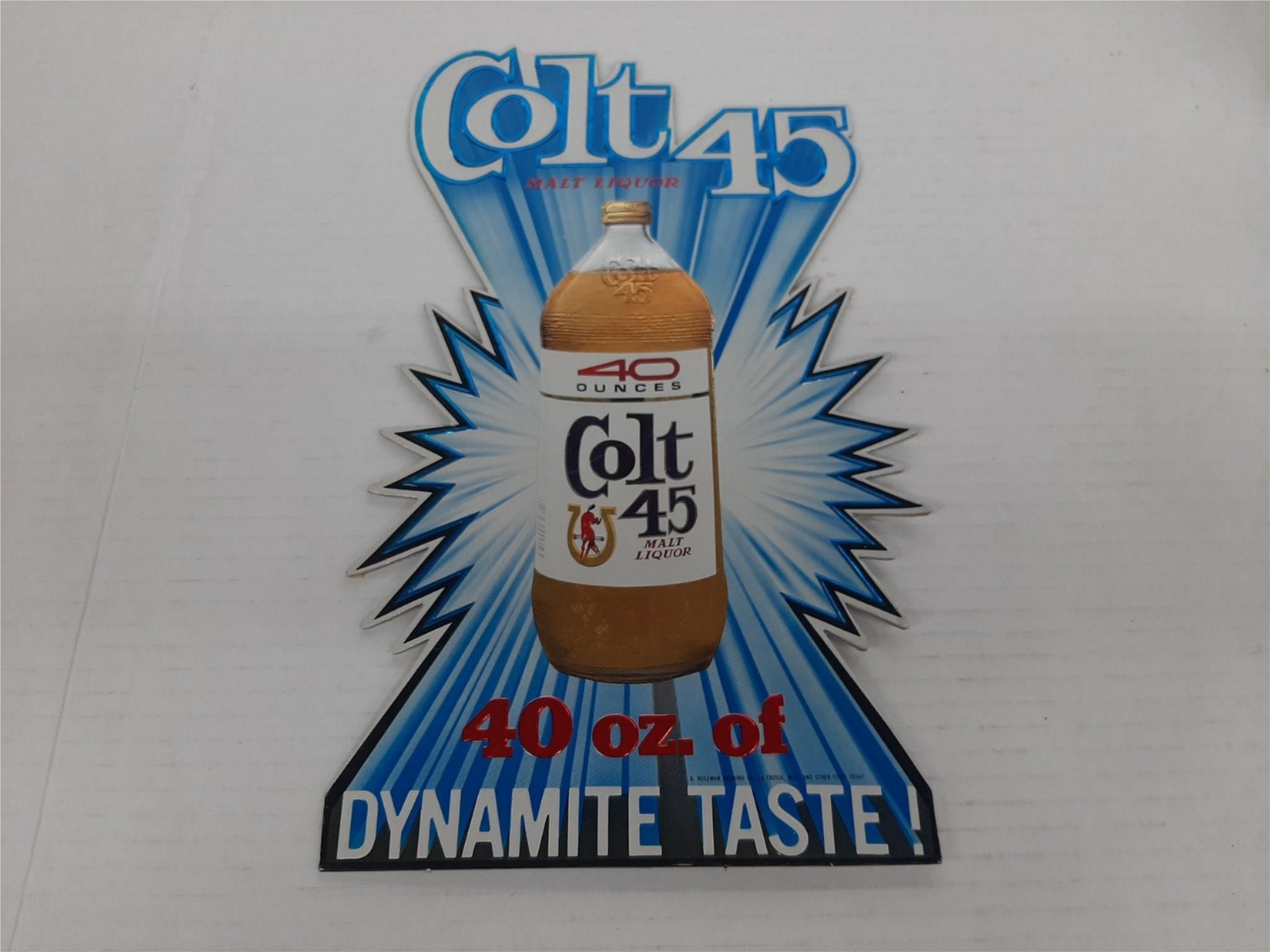 Vintage 1970s Colt 45 Beer Dynamite Taste Die Cut Foil Back Beer Sign ...