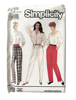 Simplicity Sewing Vintage (1990) Pattern #9785 Ladies Dress Pants Sz 16 ...