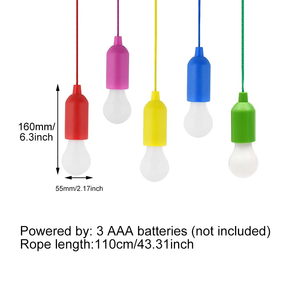 LED Night Lamp Portable Hallway Battery Operated Pull Cord Light Bulb ...