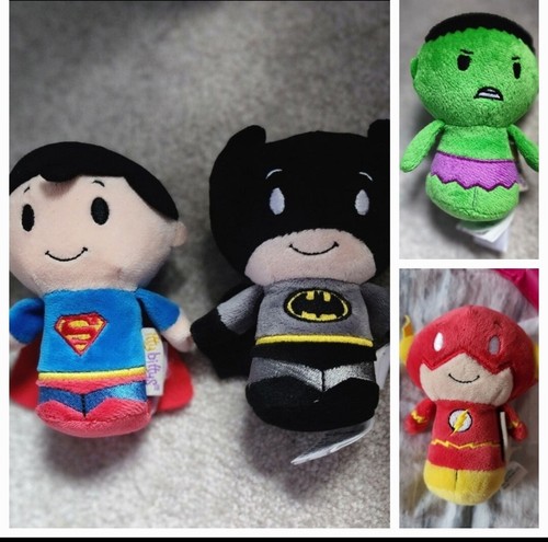 HALLMARK MARVEL & DC BATMAN, SUPERMAN, HULK & IRONMAN ITTY BITTY PLUSH ...