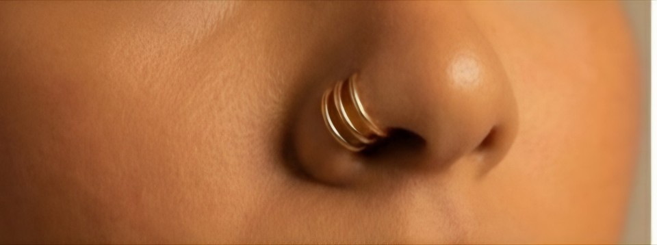 3pc Gold PVD 316L Surgical Steel Nose Hoop Set - Gauge 0.8mm With ...