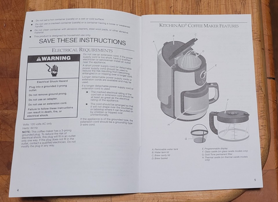 KitchenAid Coffee Maker KCM111 and KCM112 Manual Only Ships Quickly | eBay