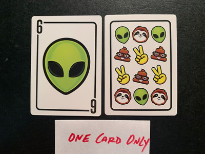 SWAP PLAYING CARD Alien Emoji BLACK SIX Single Card EMOJICONS Green | eBay