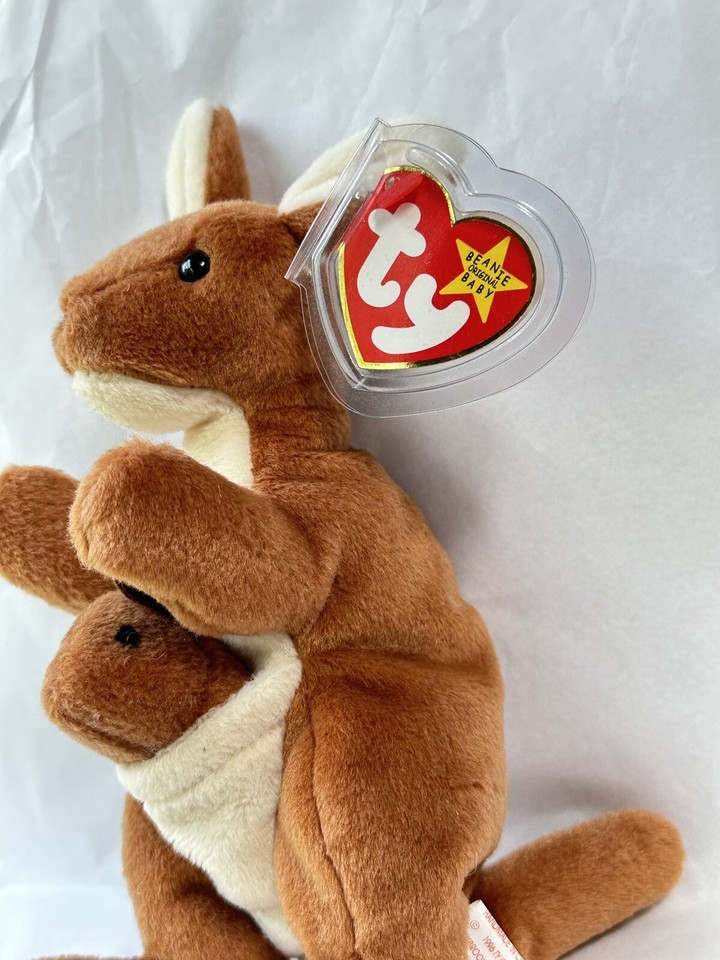 Collectible Ty Beanie Baby Pouch the Kangaroo and Joey 1996 PVC Pellets ...