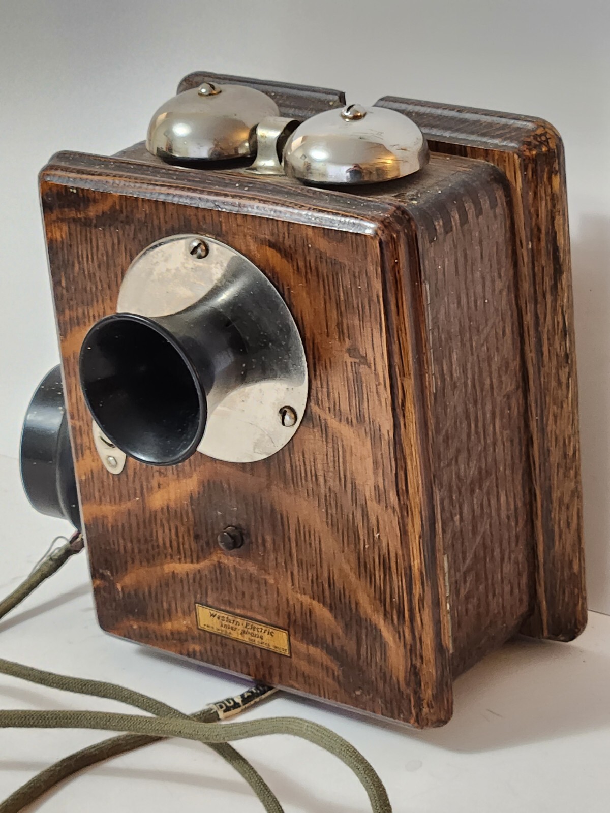 Antique 1912 Western Electric Inter Phone Tiny Chrome Bakelite Wood ...