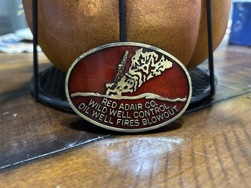 Red Adair Co. Oil Well Fire Blowout Control Enameled Belt Buckle ...