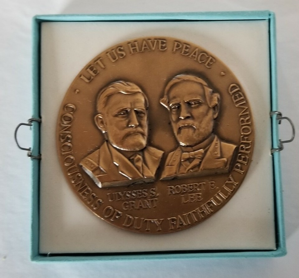 AMERICAN CIVIL WAR CENTENNIAL MEDALLION - GENERALS LEE & GRANT 1961 ...