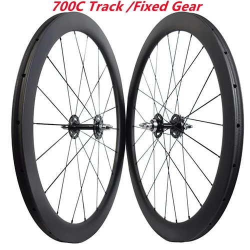 700C Fixed Gear Carbon Wheelset 25mm Width Fixie Bike Track Wheels 50 ...