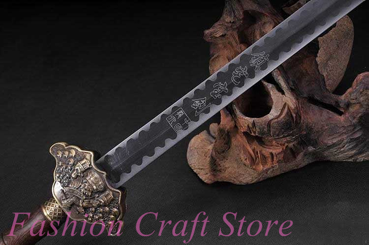 44"inch Chinese Sword "Tai Chi Sword"(劍) Carbon Steel Blade Alloy ...