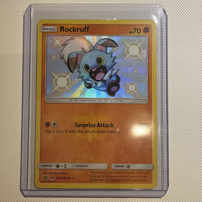 Rockruff (Shiny) - SV23/SV94 Ultra Rare Hidden Fates NM Pokemon TCG ...