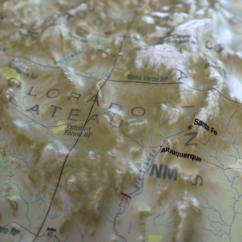 Hubbard Scientific 3D United States Classic Map | A True Raised Relief ...
