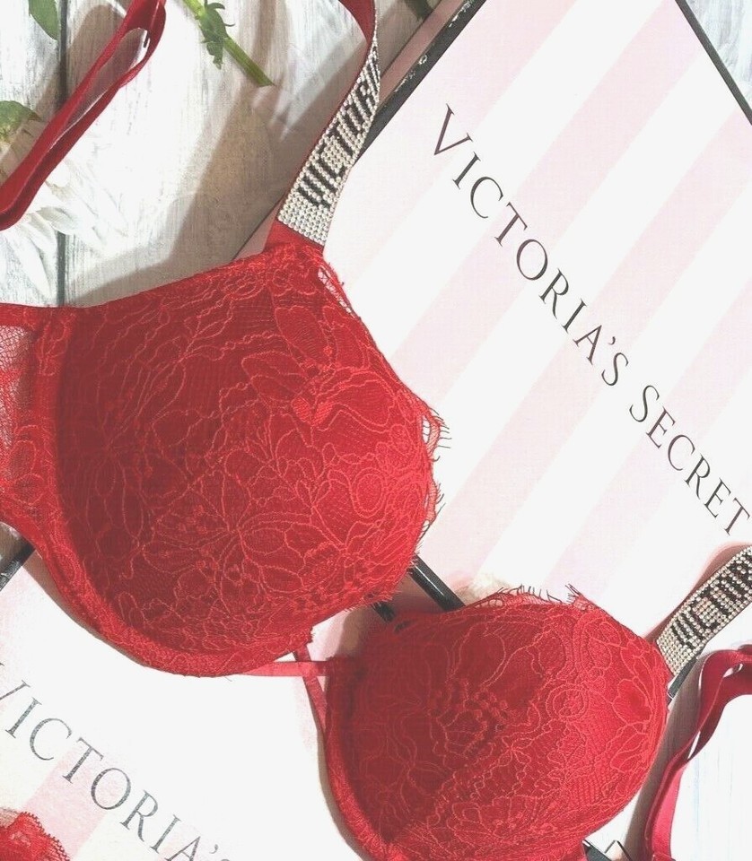 VICTORIA SECRET BOMBSHELL BRA ADD 2 CUP PLUNGE Super Push UP NEW Shine ...