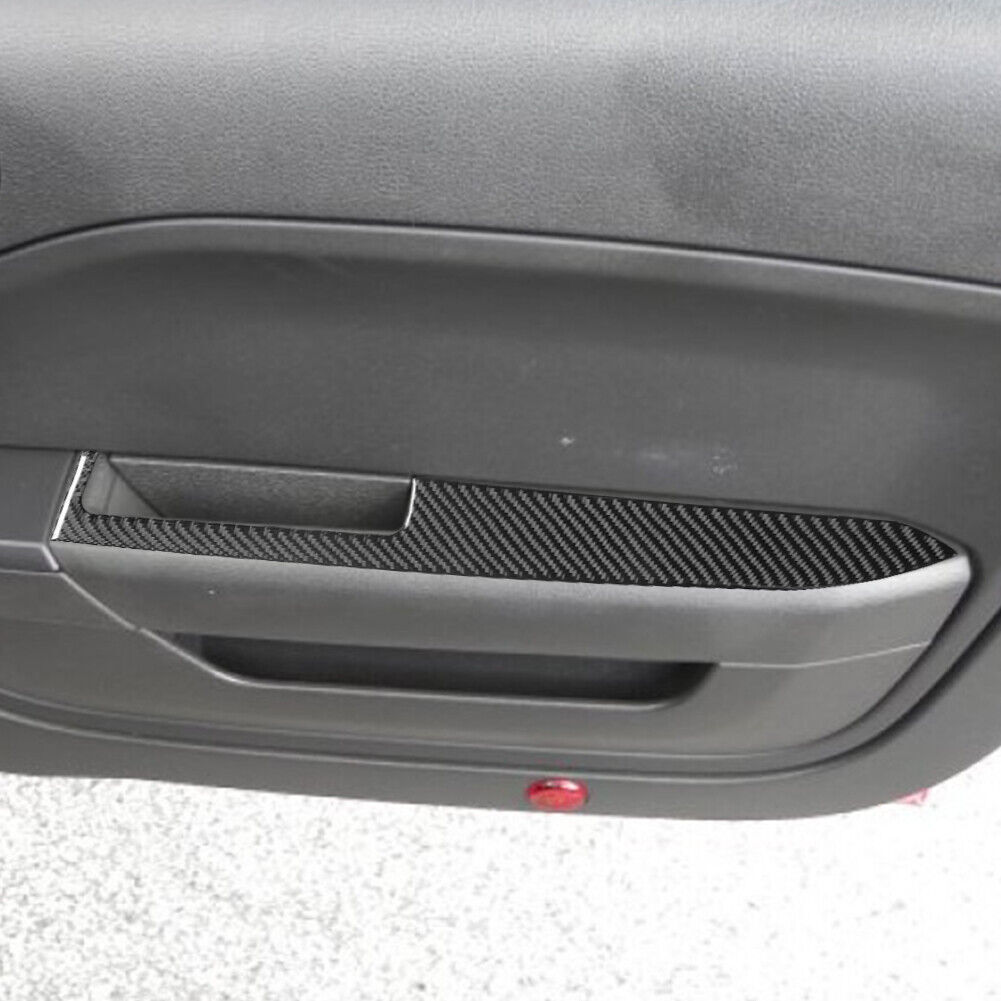 Carbon Fiber Interior Door Panel Cover Trim Sticker For Ford Mustang ...