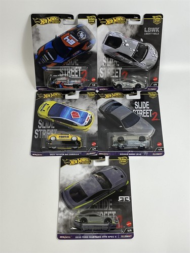 Hot Wheels Slide Street 2 Real Riders Set Of 5 Model Cars 1:64 FPY86 | eBay