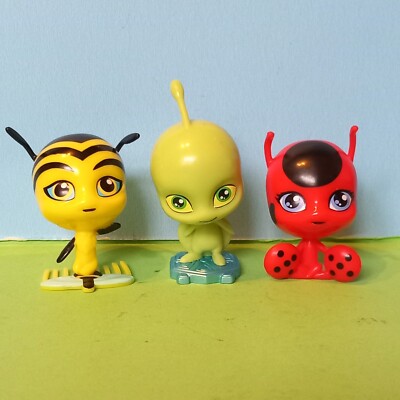 MIRACULOUS LADYBUG FIGURES TIKKI WAYZZ POLLEN KWAMI SURPRISE MIRACLE ...