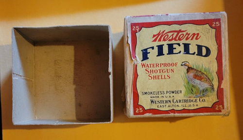 WESTERN CARTRIDGE CO 12 GA FIELD SHOTGUN SHELL BOX EMPTY QUAIL 2 PIECE ...