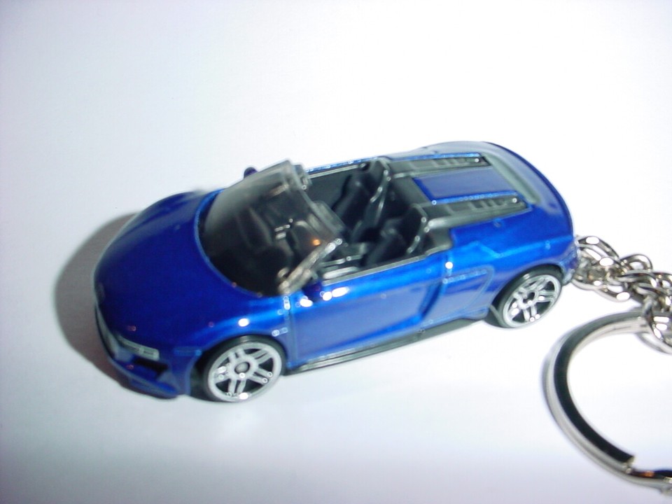 HOT 3D DEEP BLUE AUDI R8 SPYDER CUSTOM KEYCHAIN keyring key R 8 BLING ...