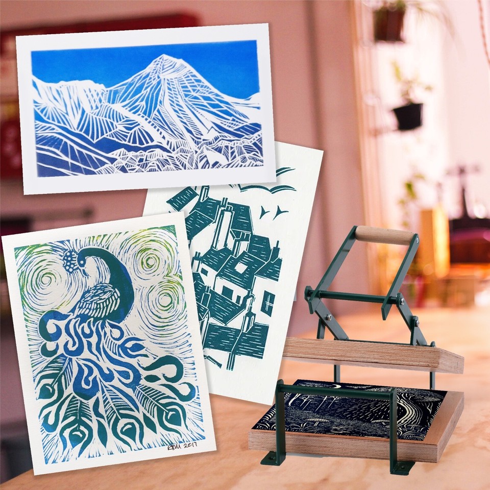 Linocut Printing Hand Press Machine Lino Cuts Linoleum Blocks for ...
