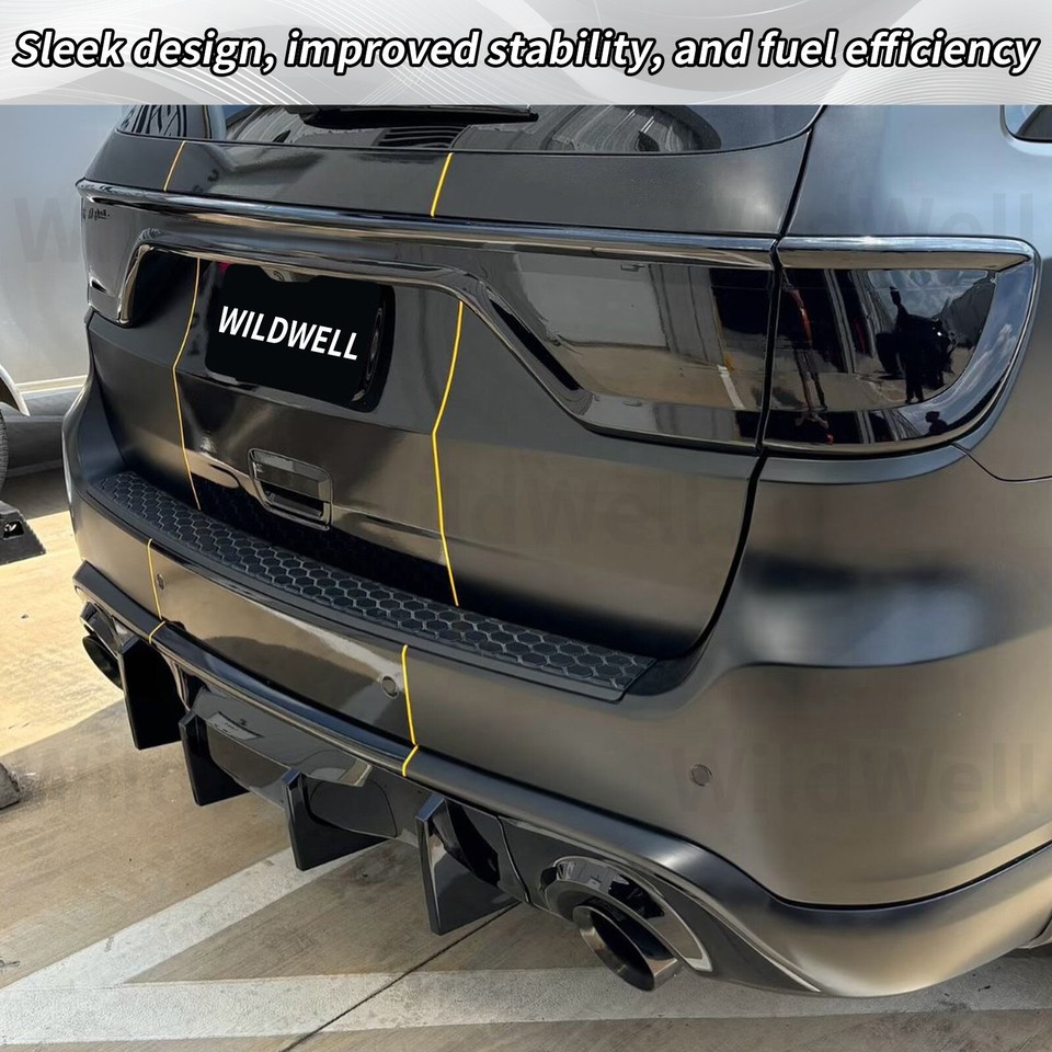 2011-2025 Dodge Durango Rear Bumper Lip Diffuser W/Shark Fin | Glossy ...