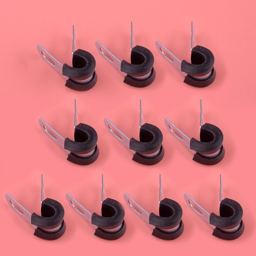 24x Metal Rubber Brake Pipe Clips Rubber Lined P Clips 3/16" (4.7mm ...