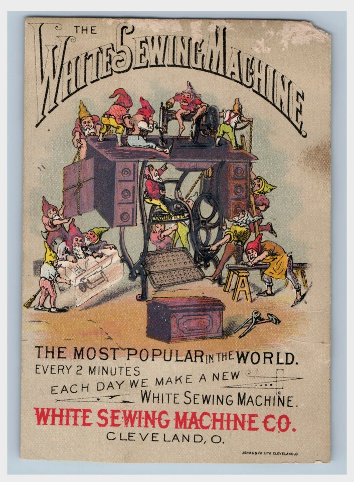 1880s White Sewing Machine Sullivan & Hildreth Overalls Lewiston, ME ...