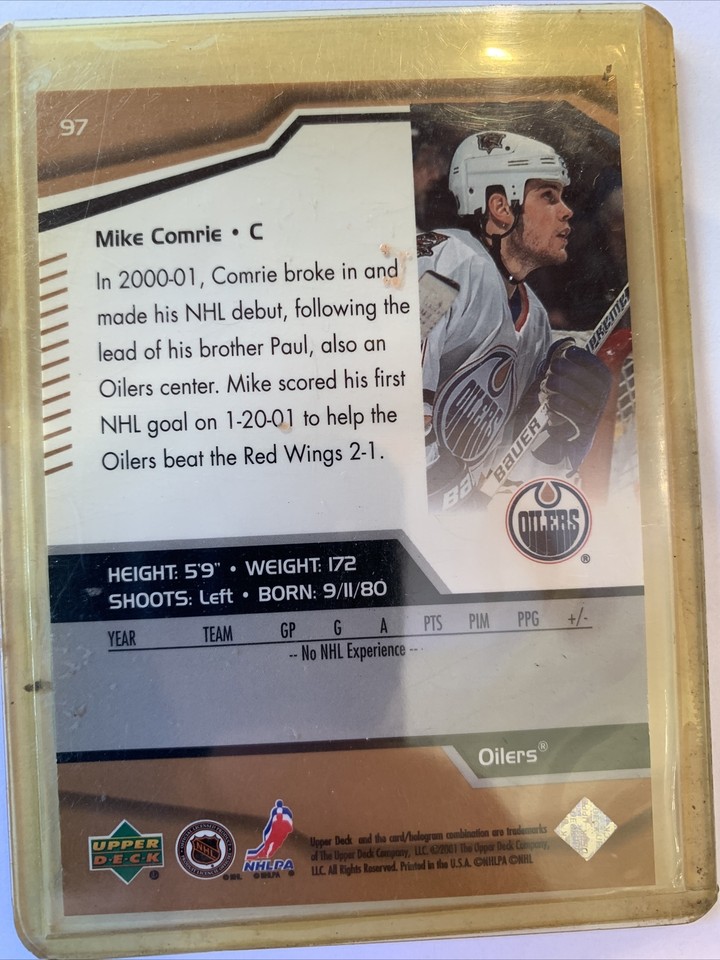 2000-01 Upper Deck Black Diamond Mike Comrie Rookie #97 NHL ice HOCKEY ...