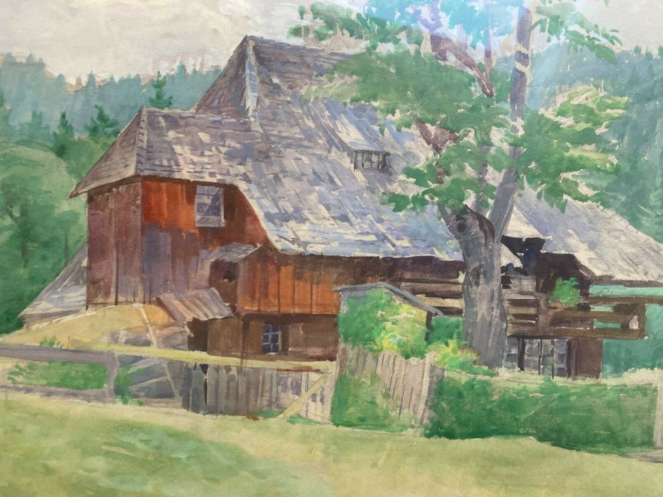 Watercolour Black Forest Farm Farmhouse Um 1920 For Carl Cyth Signed ...