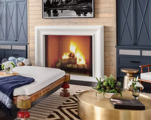 Heat & Glo 42" Insulated Radiant Heat Wood Fireplace Herringbone ...