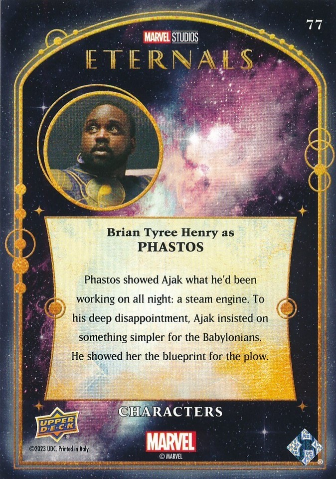 #77 BRIAN TYREE HENRY AS PHASTOS 2023 Upper Deck Marvel Eternals ...