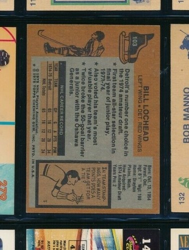 Bill Lochead Autograph Signed 1975 Topps Card #103 Red Wings tough | eBay