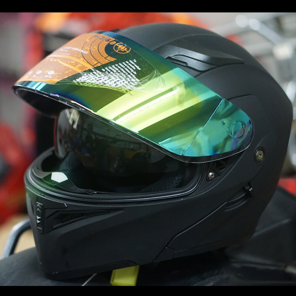 DOT Modular Motorcycle Helmet Full Face Dual Visor Flip-Up Motor Helmet ...