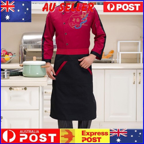 Unisex Pocket Apron Kitchen Waiter Chef Butcher Restaurant Cook Dress ...