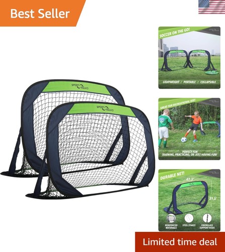 Compact Portable Soccer Goal Set - Lightweight Training Goals with ...