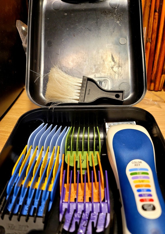 WAHL Precision Hair Clipper and Trimmer Kit w/ Case & 9 Color Coded ...
