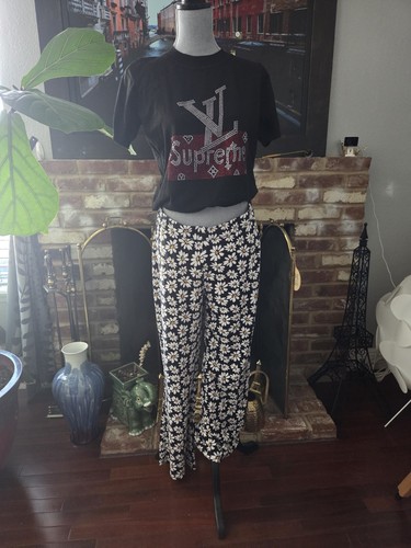 Hollister Floral Daisy Print Ultra High Rise Pull On Flare Pants Womens XL | eBay