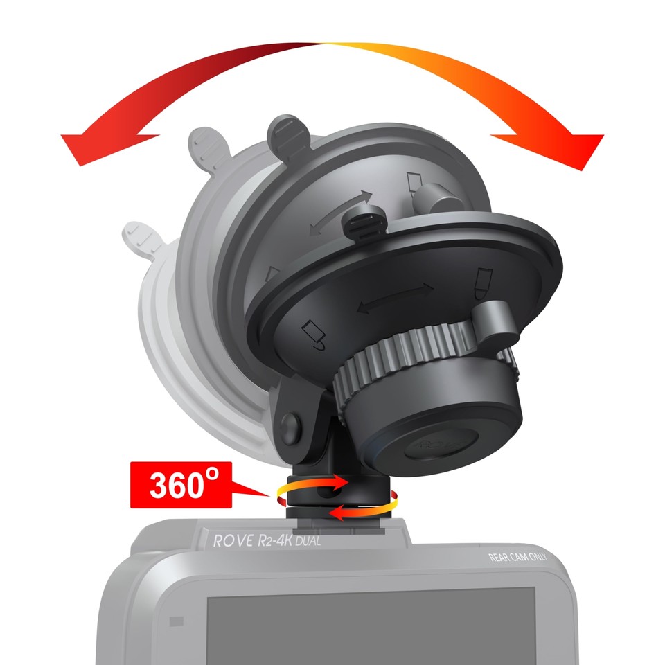 Suction Cup Mount for R2-4K, R2-4K PRO and R2-4K Dual Dash Cam Models ...