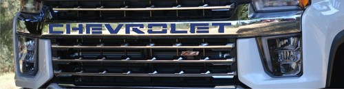 Fits:2019-21 Silverado 1500 front grille letter inserts CHEVROLET- Blue ...