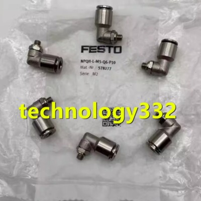 10PCS NEW FESTO nickel-plated brass L-plug connector NPQH-L-M5-Q6-P10 ...