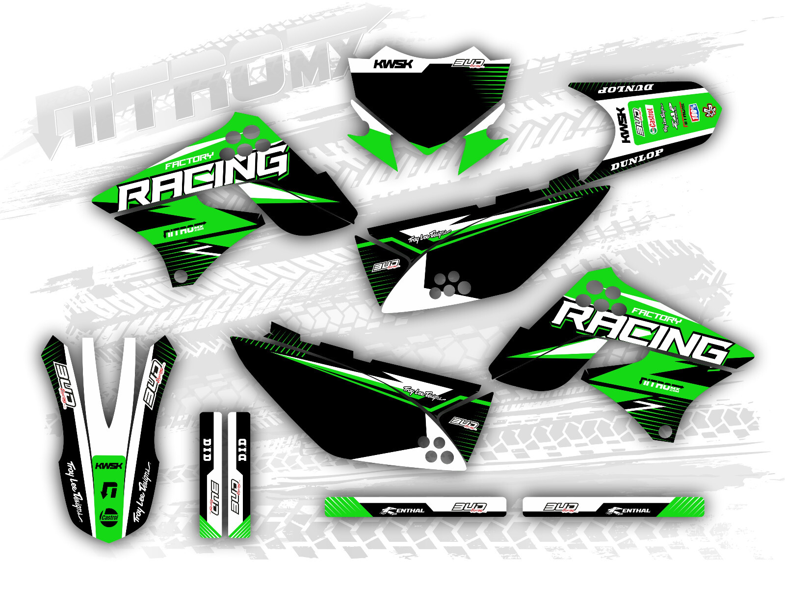 Graphics Kit fits Kawasaki KLX 125 150 KLX125 KLX150 2013 2014 2015 ...