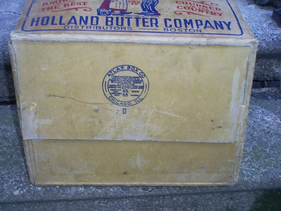 Vintage Advertising HOLLARND BUTTER CO Cardboard Box Shipping Crate | eBay