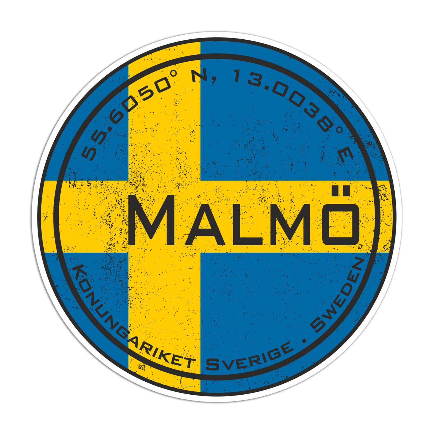 2 x 10cm Malmo Sweden Flag Vinyl Stickers - Travel Sticker Laptop ...