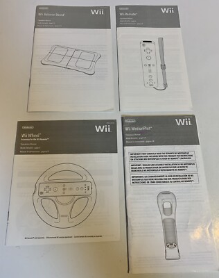 Nintendo Wii Remote Controller, Wheel, Fit, Motion Plus (Manuals Only ...