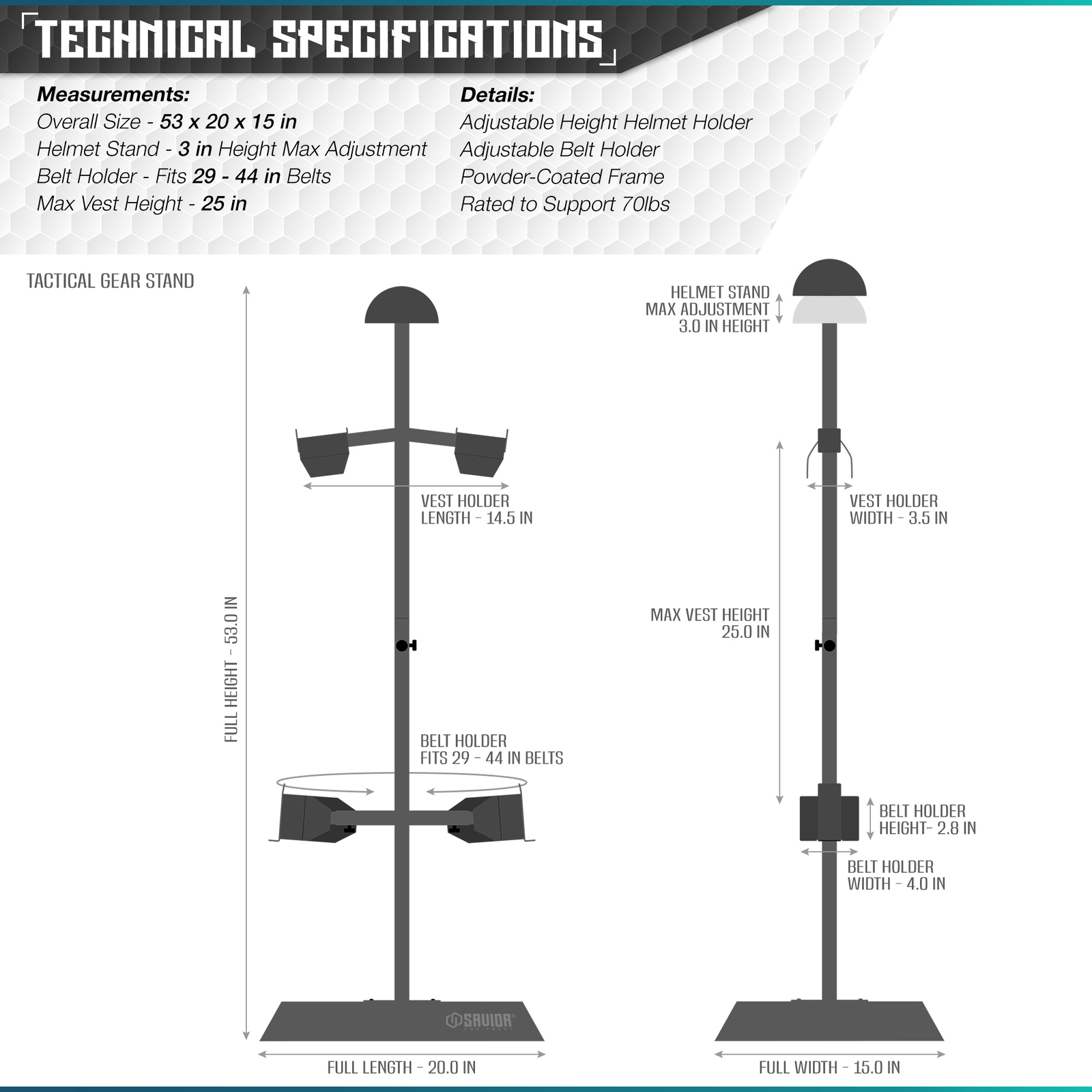 [STEEL] Tactical Gear Stand Duty Vest Helmet Belt Hanger Display Rack ...