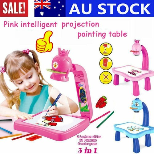 Children Magnetic Plastic Drawing Board Projector Painting Educational ...